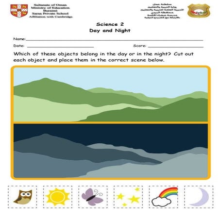 Day and night worksheet | DOCX | Educational Assessment | Education