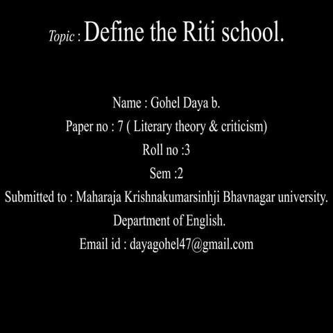 Daya paper 7-Define the Riti school. | PPTX