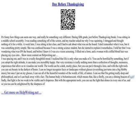 Day Before Thanksgiving | PPT