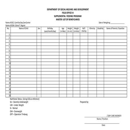 DAY CARE Form masterlist spf2 | DOCX