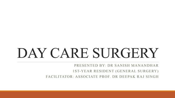 Day care services of a hospital and its management | PPT