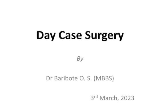 Day care services of a hospital and its management | PPT