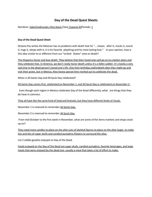 Dia de los muertos. | PPT