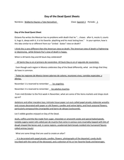 Dia de los muertos. | PPT