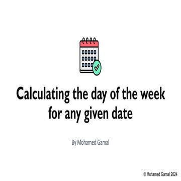 Calculating Day of the week -two methods | PDF