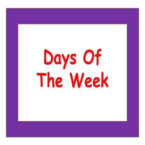 Days of the week and months of the year | PPT