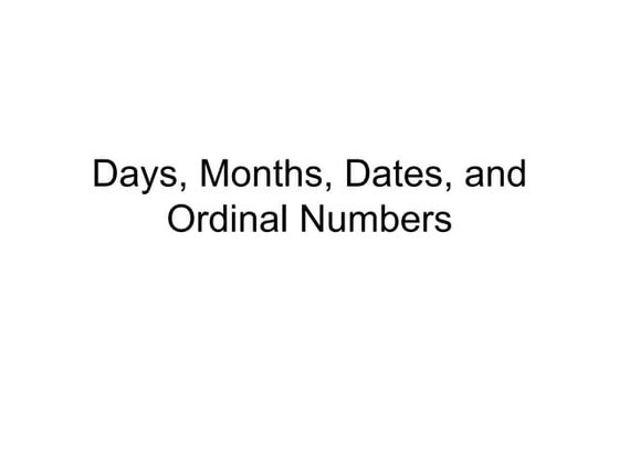 Ordinal numbers | ODP
