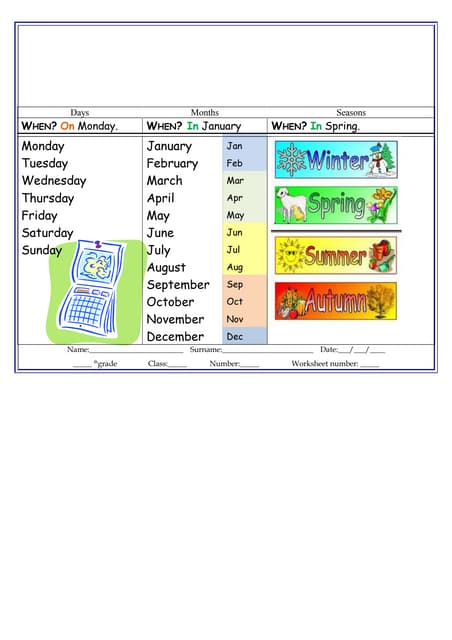 Months of the year | PPTX
