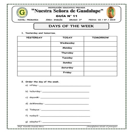 Days of the week 3 ro | DOCX