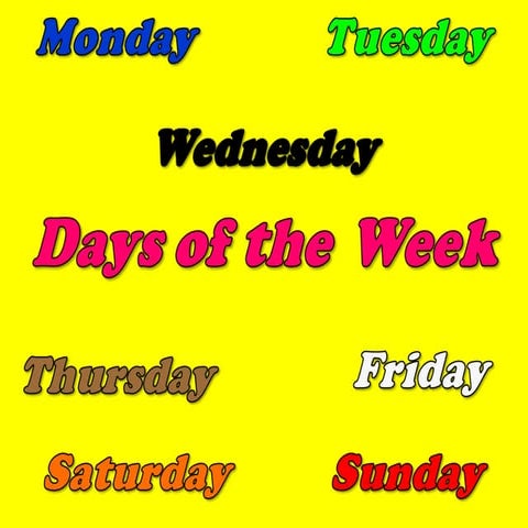 Days of the Week and Ordinal Numbers | PPT