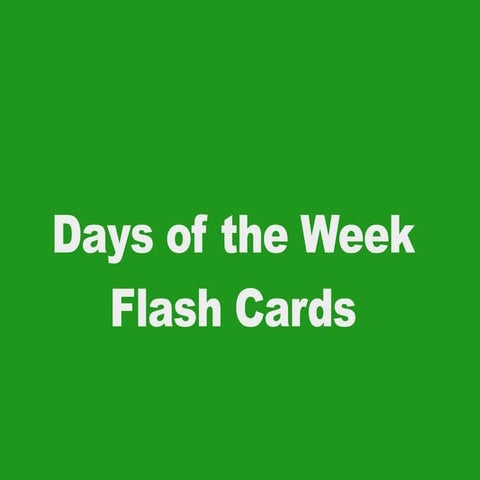 Days of the Week Flashcards | PDF