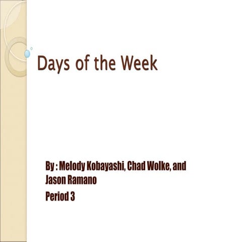 Days of the week | ZIP