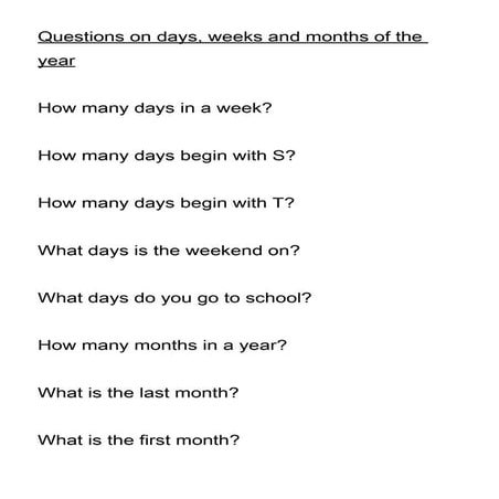 Days weeks months | DOC