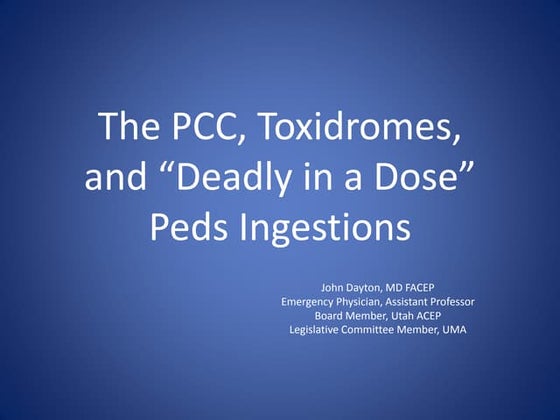 Common toxidromes | PDF