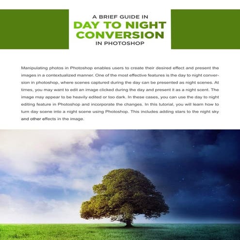 A brief guide in day to night conversion in Photoshop | PDF