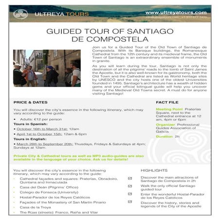 GUIDED TOUR OF SANTIAGO DE COMPOSTELA | PDF