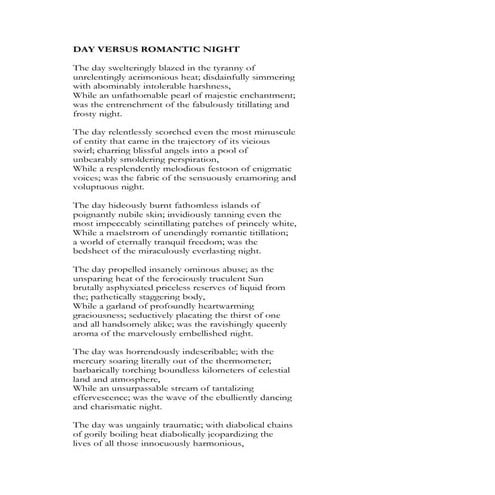 Day Versus Romantic Night Pdf