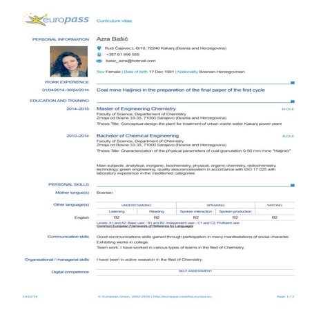 CV-Azra Bašić (eng.) | PDF