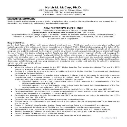 Keith McCoy CV 9-30-16 | PDF | Free Download