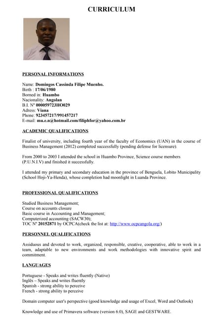 Corriculum Vitae Ingles | DOC