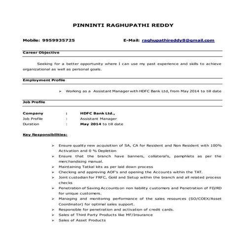 NEW CV RAGHUPATHI REDDY | PDF