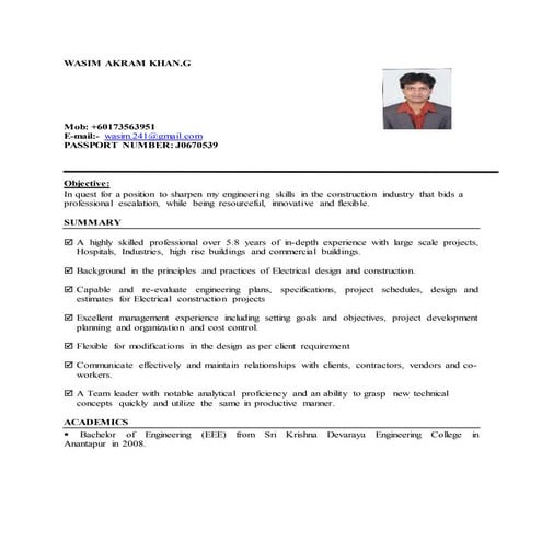 wasim Cv | DOCX