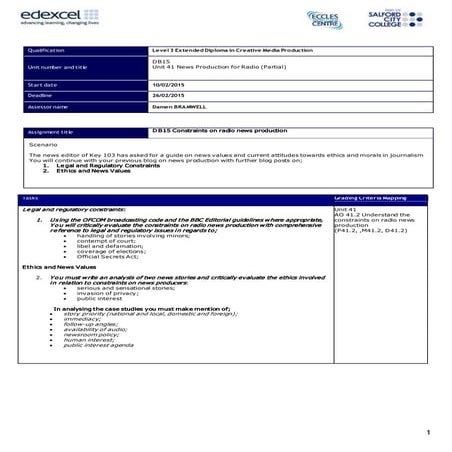 Db15 constraints on radio news production | PDF
