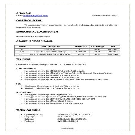 Resume test | PDF