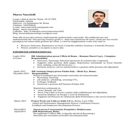 Curriculum vitae Italian