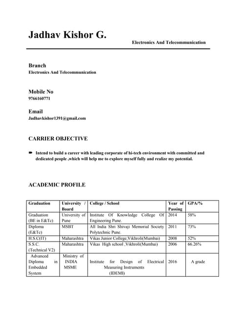 Harish_resume | DOC | Programming Languages | Computing