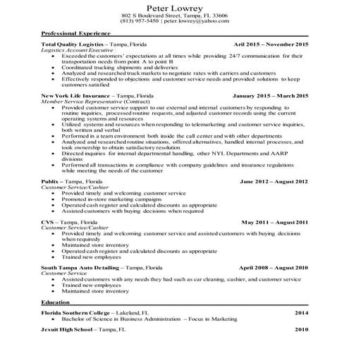 PLowreyResume | DOCX | Logistics | Business