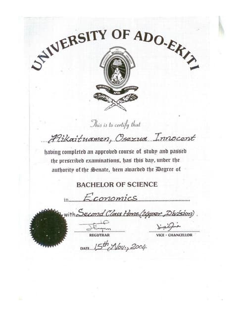 MSc Certificate | PDF