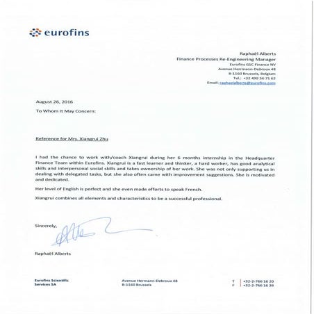 Reference letter Xiangrui Zhu | PDF
