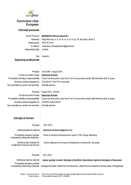 CVTemplate_ro_RO | PDF