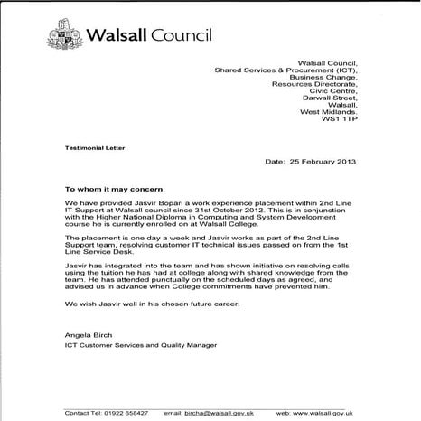 Walsall Council Reference | PDF