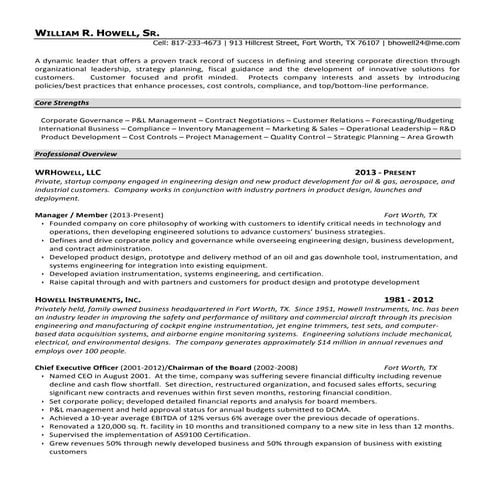 William R Howell RES 033015 | PDF