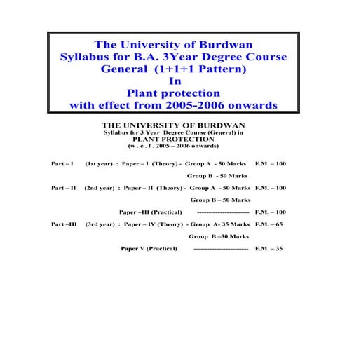 PlP syllabus BSc General BURDWAN UNIBERSITY | PDF
