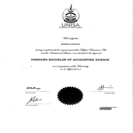 Honours CTA certificate | PDF