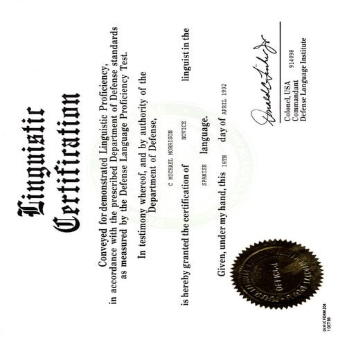 Certificate - Spanish Linguist | PDF | Free Download