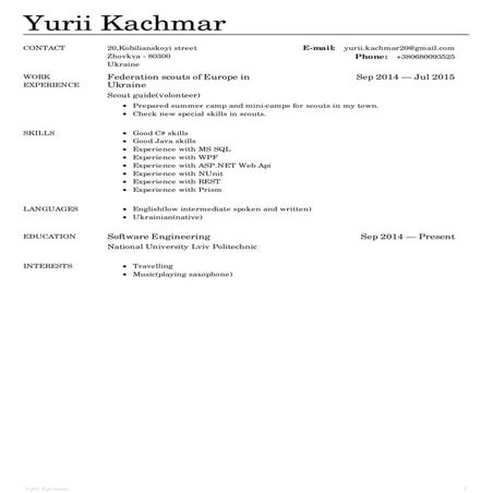 CV_Kachmar_Yurii | PDF