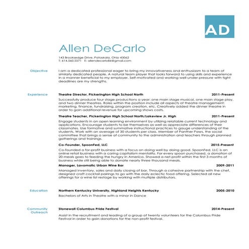 Allen DeCarlo Resume PDF | PDF