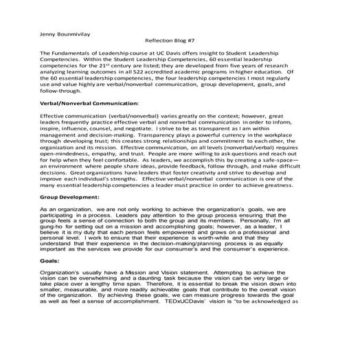 Reflection Blog 7 | PDF