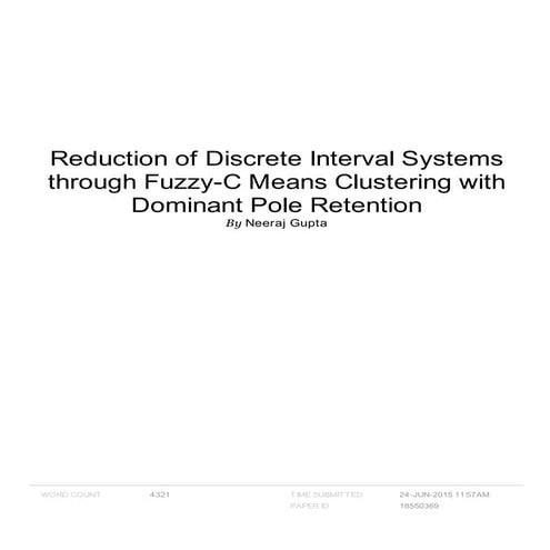 Reduction Of Discrete Interval Systems Through Fuz Pdf