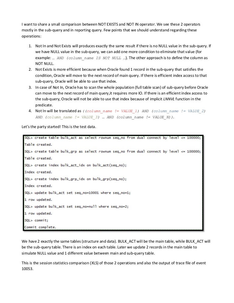Not in vs not exists