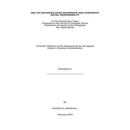 DBA 703 ADVANCED GOOD & CSR Final Examination.docx