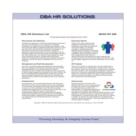 DBA HR Solutions E Brochure | PDF