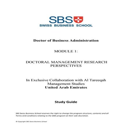 Dba study guide course i uae batch 1 0 | PDF