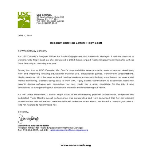 LetterofRecommendationTippy_USC | PDF