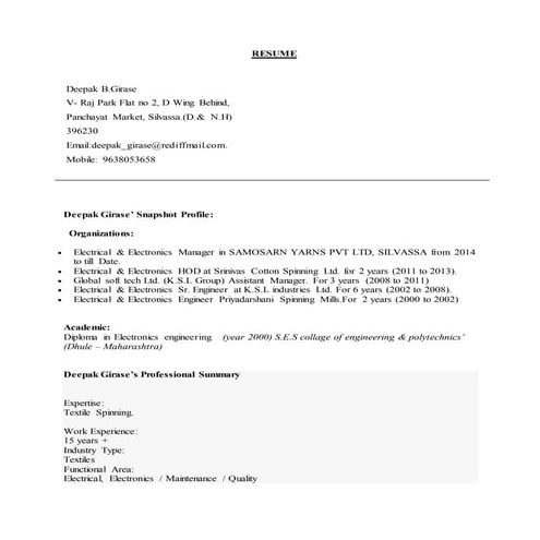 Final Resume Deepak Sir | DOCX