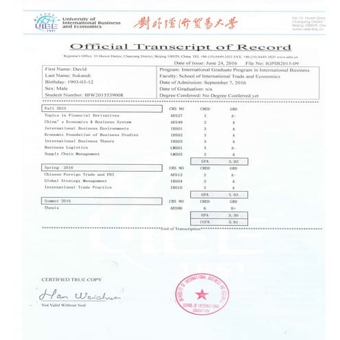 Master Degree Transcript updated (2) | PDF